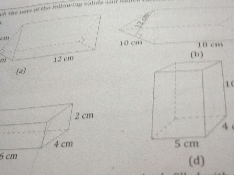 Match the nets of the following solids and | StudyX
