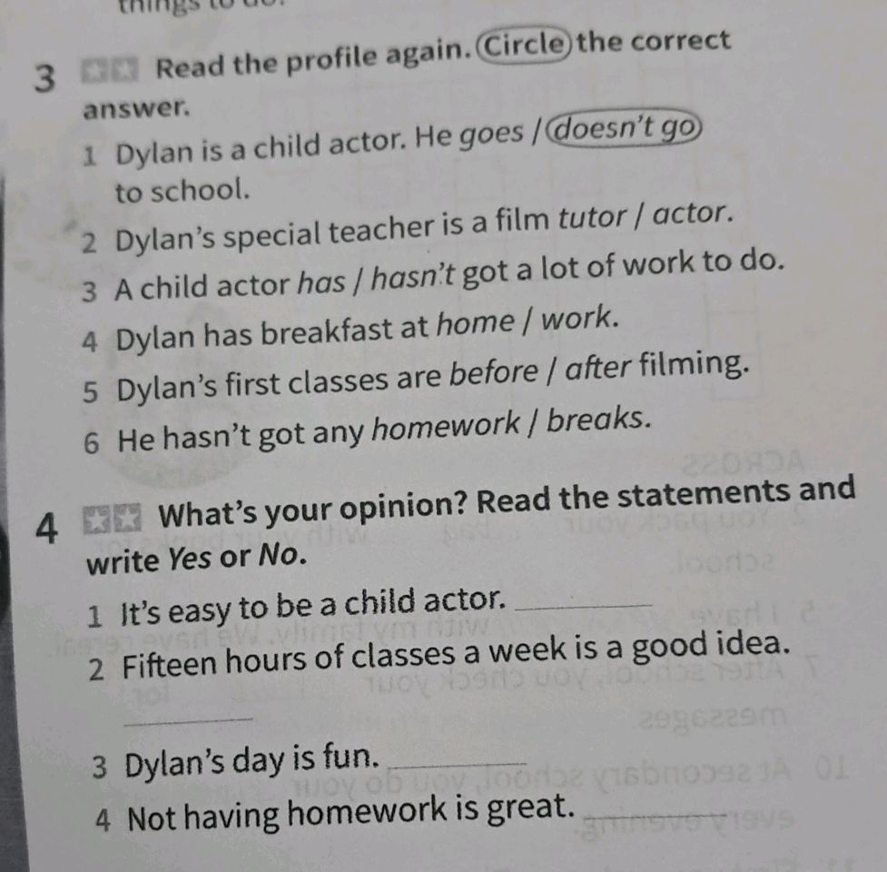 3 Read the profile again. Circle the correct | StudyX