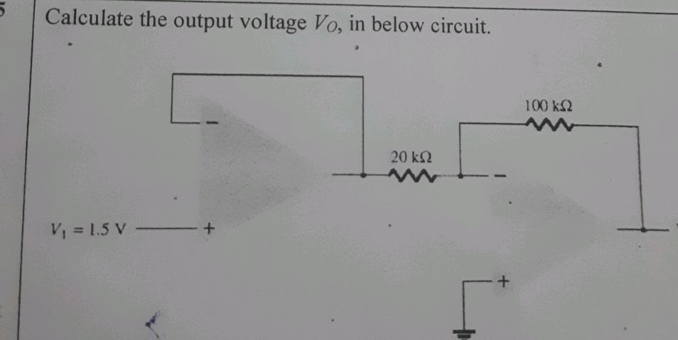 Calculate the output voltage $V_O$, in below | StudyX