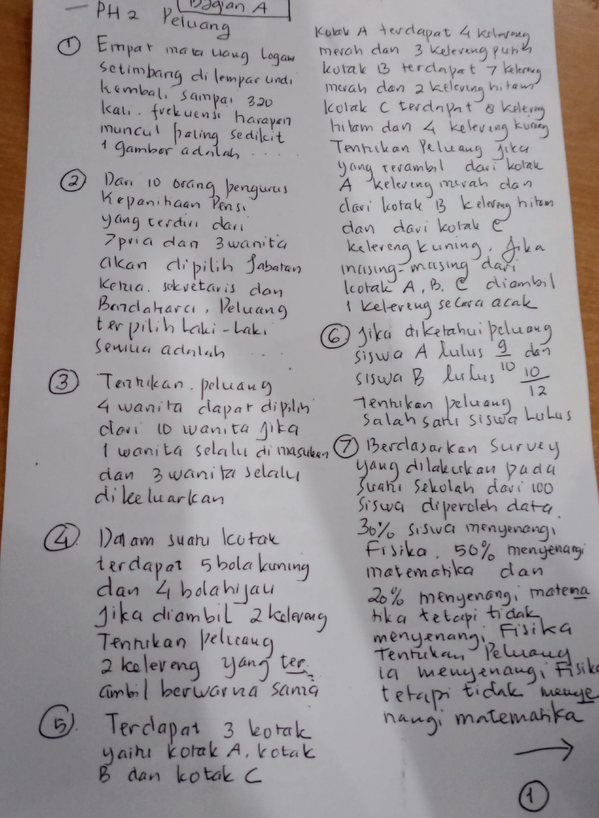 1. Empat mata uang logam setimbang di lempar | StudyX
