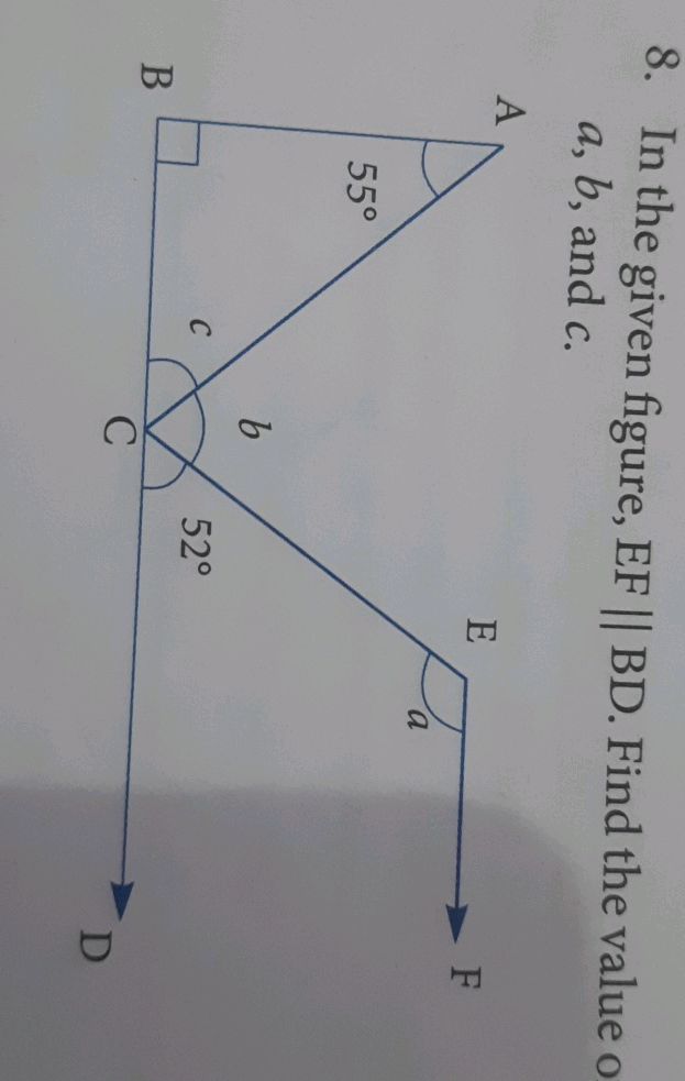 8. In the given figure, EF || BD. Find the | StudyX