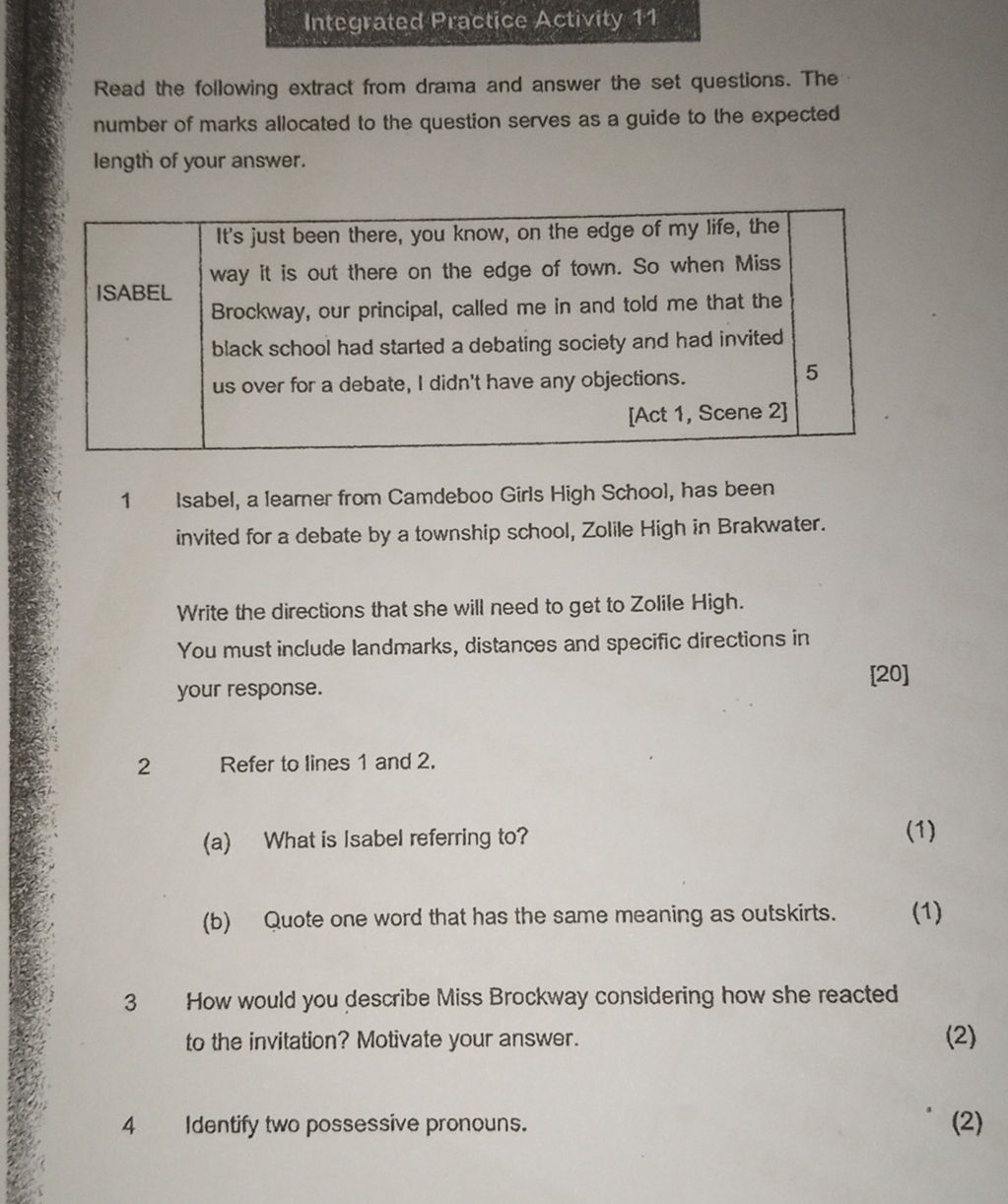 Read the following extract from drama and | StudyX