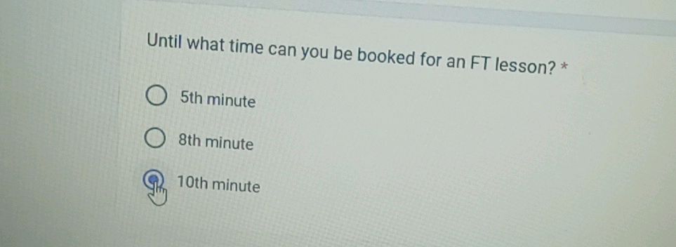 Until what time can you be booked for an FT