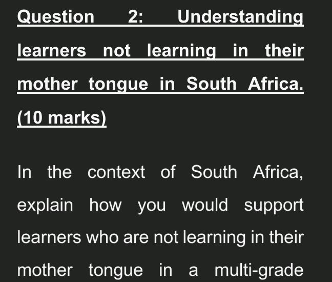 Question 2: Understanding learners not | StudyX