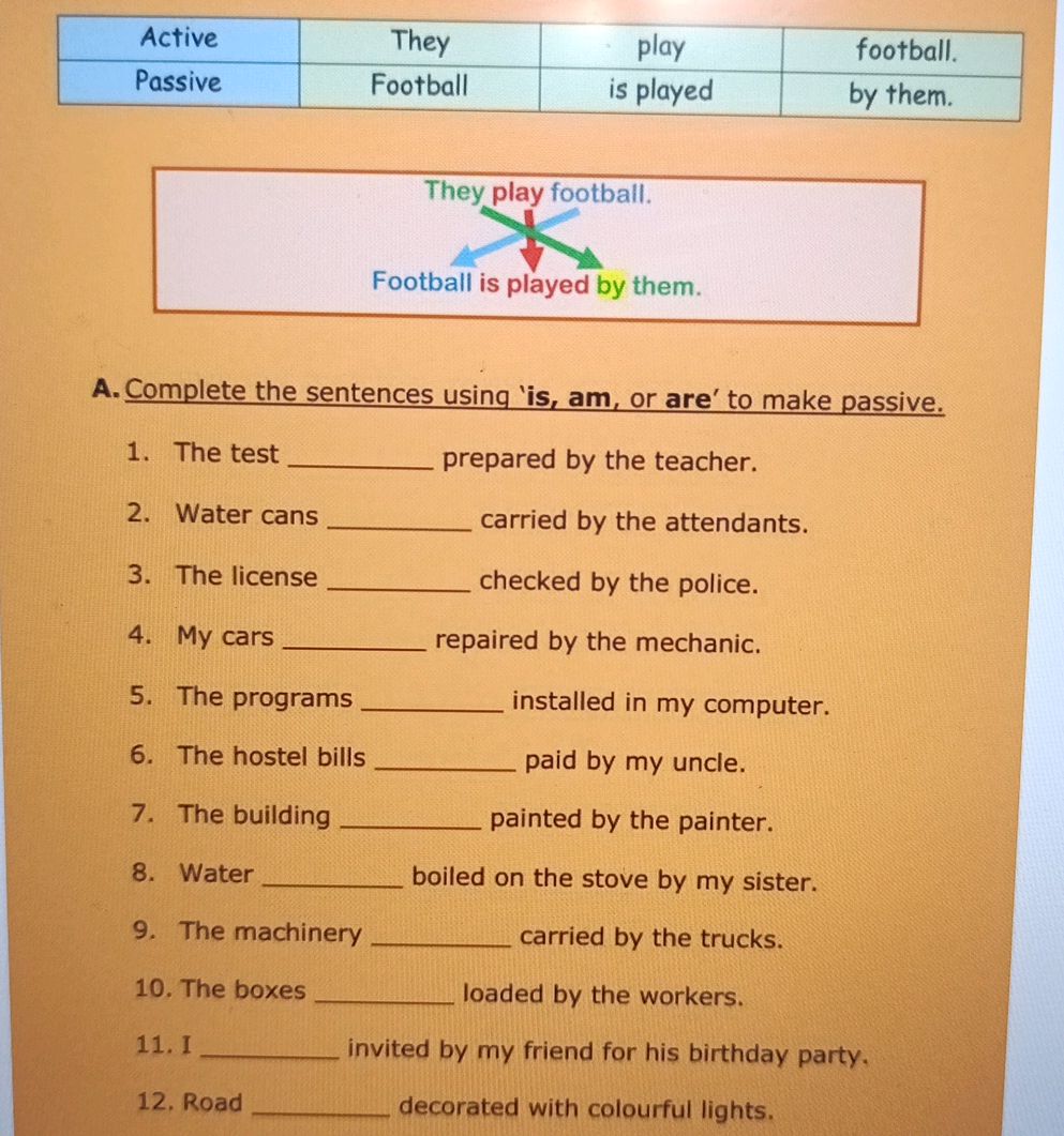 Active | They | play | football. | | StudyX