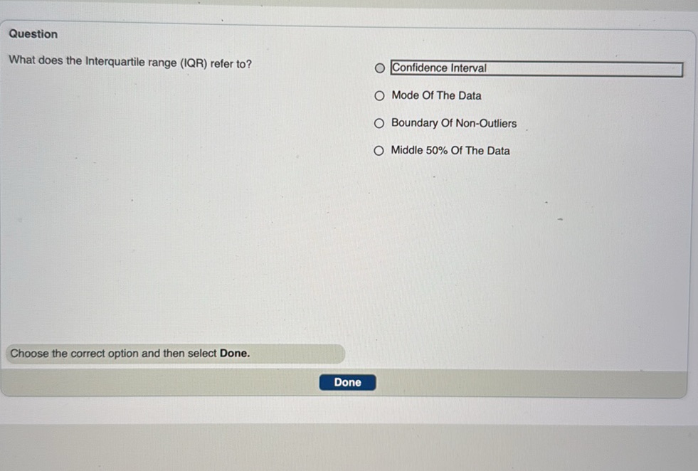 What does the Interquartile range (IQR) | StudyX