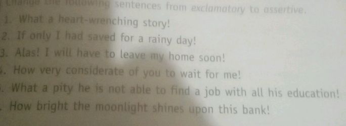 Change the following sentences from | StudyX