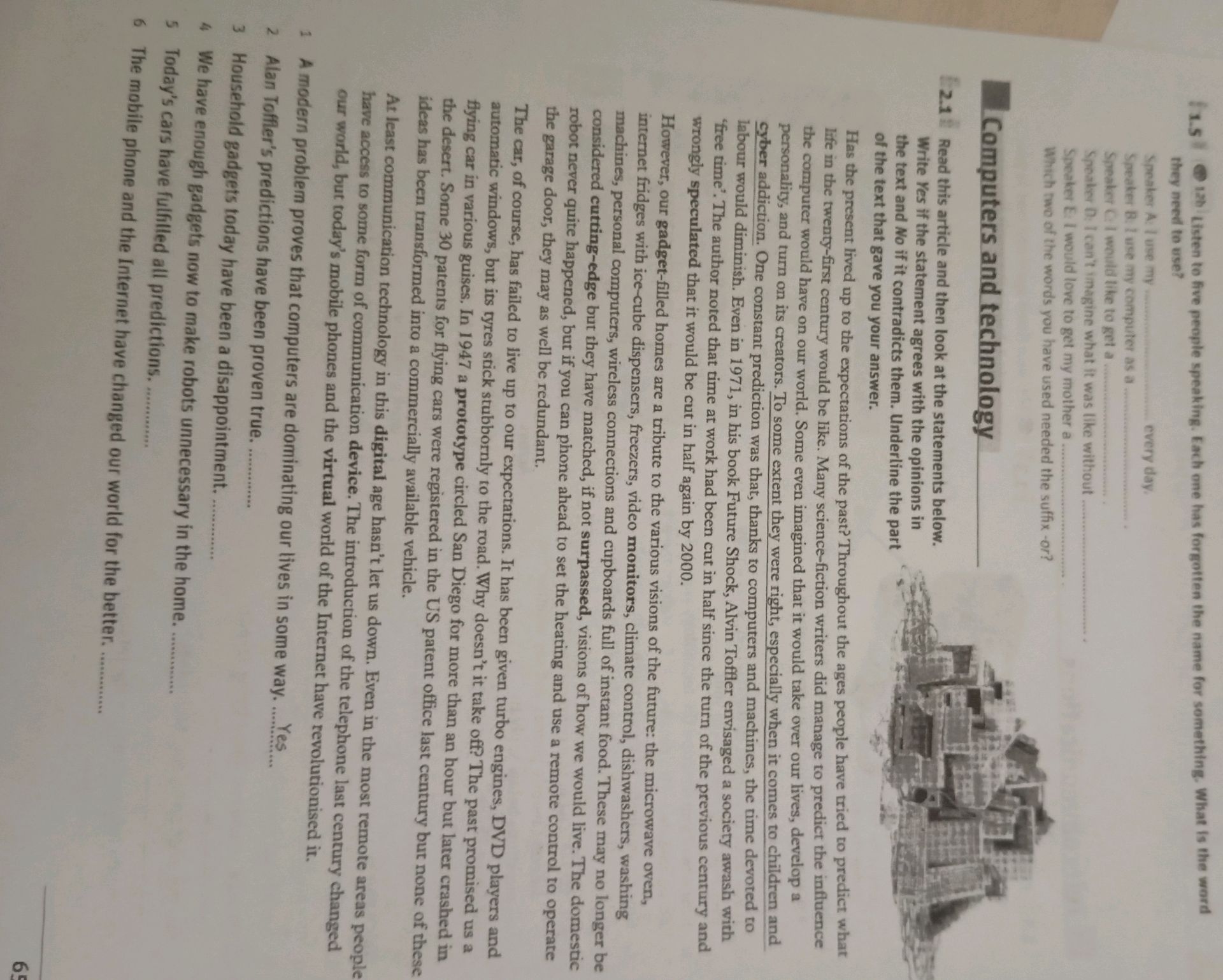 2. 1 Read this article and then look at the | StudyX