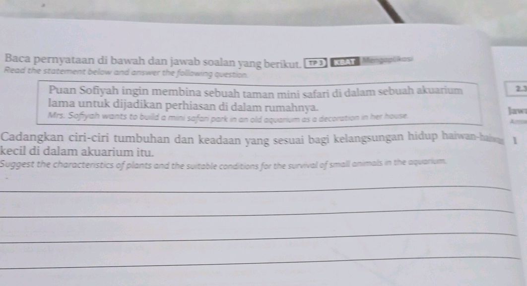 Baca pernyataan di bawah dan jawab soalan | StudyX