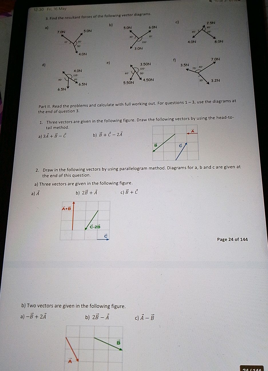 3. Find the resultant forces of the | StudyX