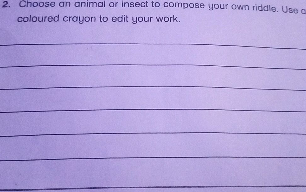 2. Choose an animal or insect to compose | StudyX