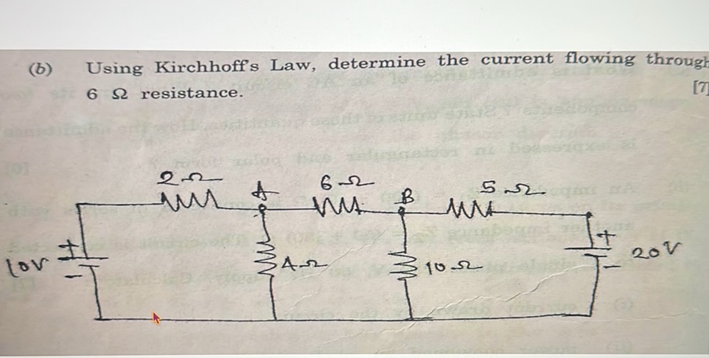 (b) Using Kirchhoff's Law, determine the | StudyX