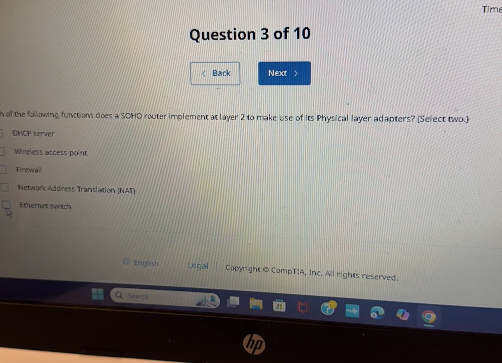 Which of the following functions does a SOHO | StudyX
