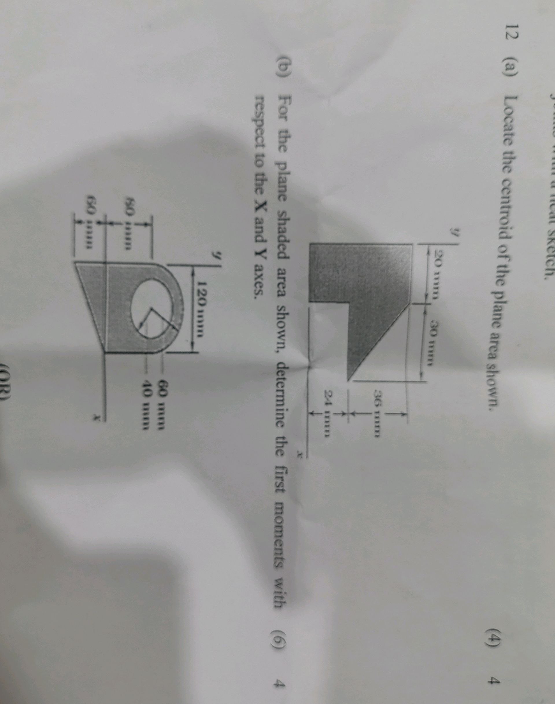 (a) Locate the centroid of the plane area | StudyX