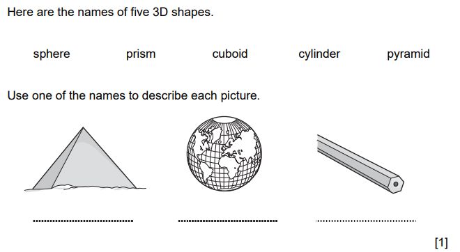 Here are the names of five 3D shapes. | StudyX