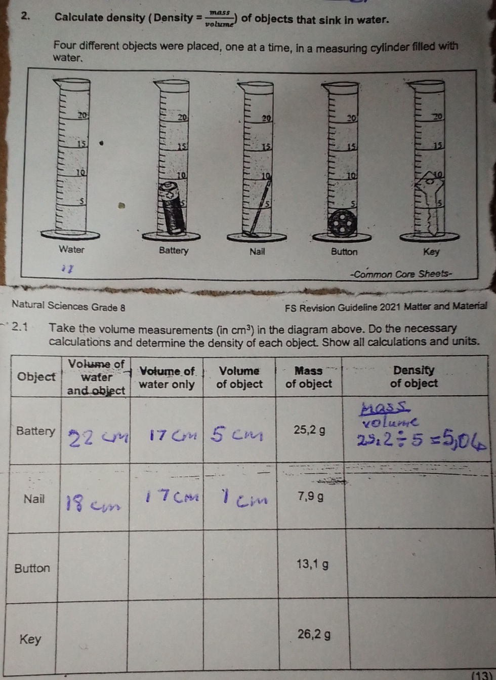 2. Calculate density (Density = | StudyX