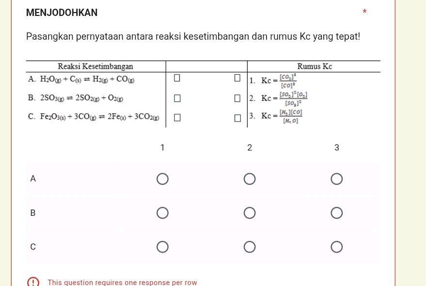 Pasangkan pernyataan antara reaksi | StudyX