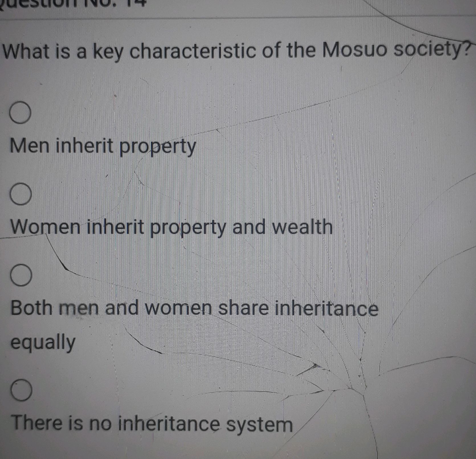 What is a key characteristic of the Mosuo | StudyX