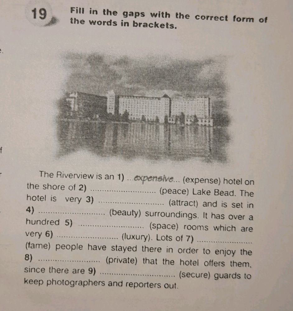 Fill in the gaps with the correct form of | StudyX