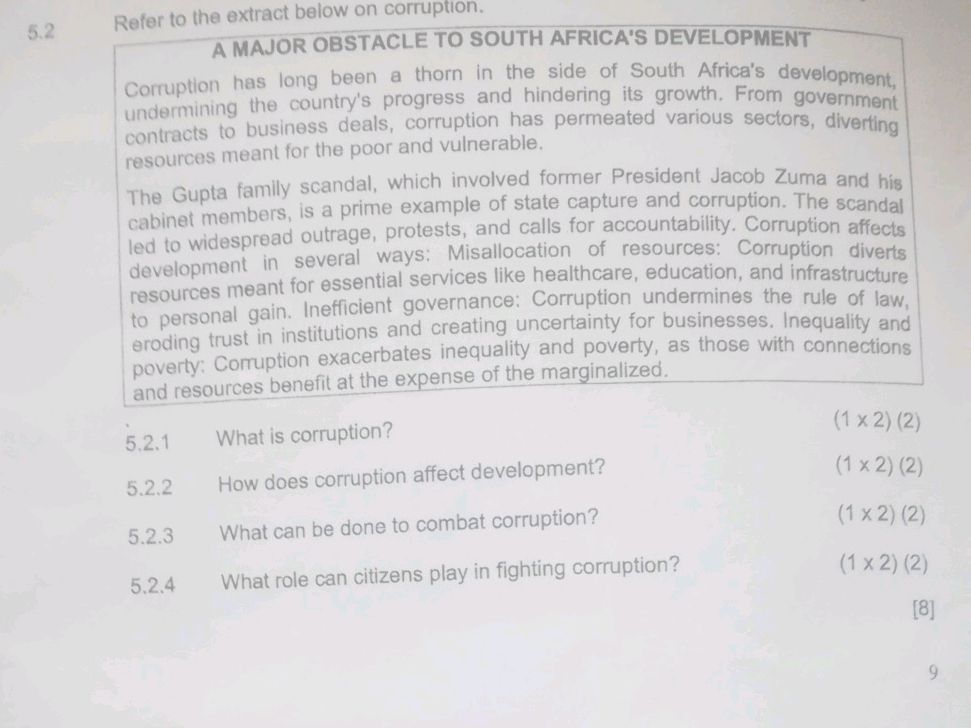 5. 2 Refer to the extract below on | StudyX