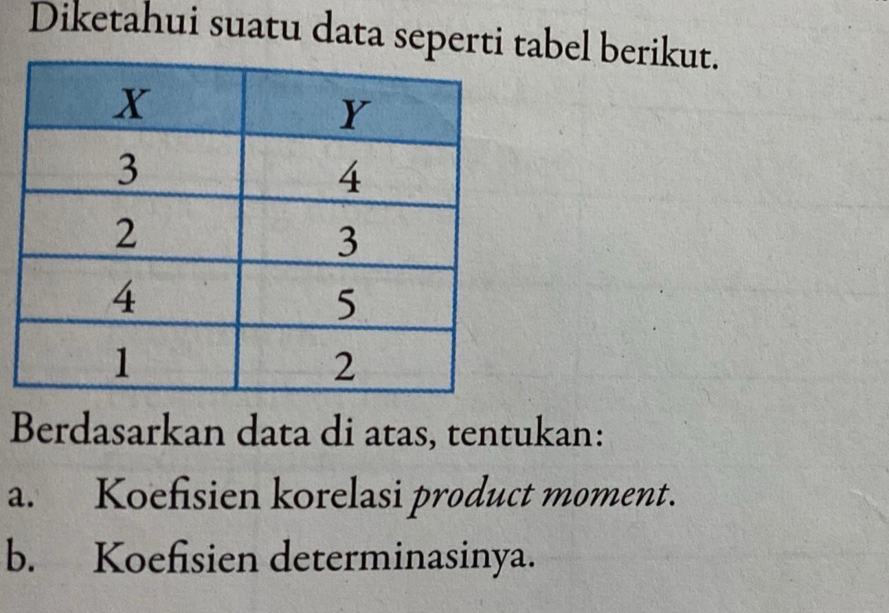 Diketahui suatu data seperti tabel berikut. | StudyX