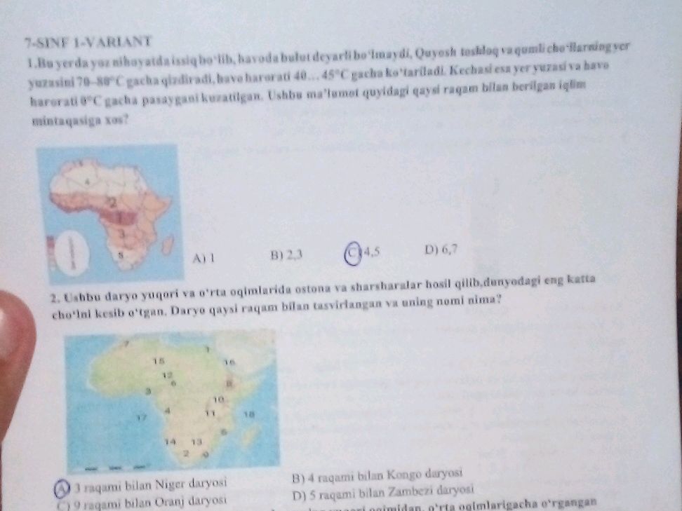 1. Bu yerda yoz nihoyatda issiq bo'lib, | StudyX