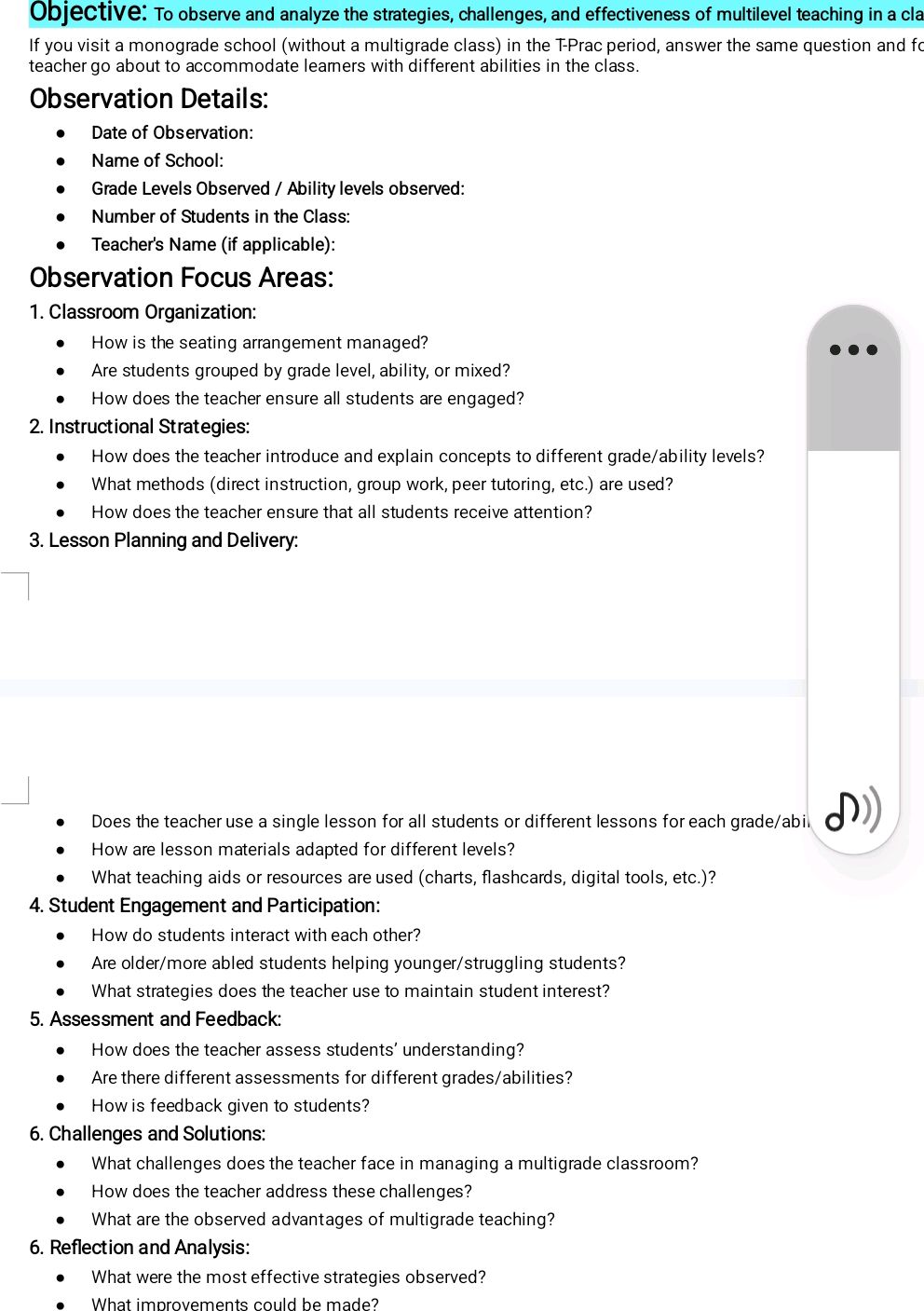 Objective: To observe and analyze the | StudyX