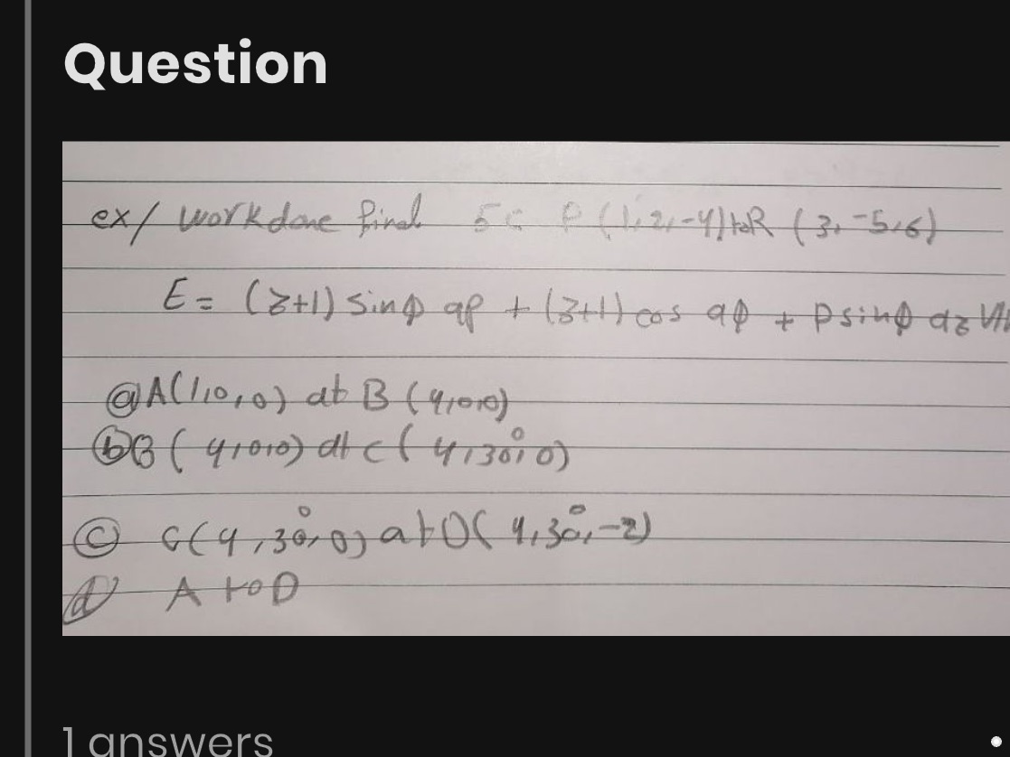 ex/ work done find 55 P(1,2,-4) to R | StudyX