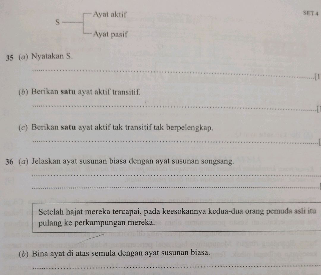 35 (a) Nyatakan S. (b) Berikan satu ayat | StudyX