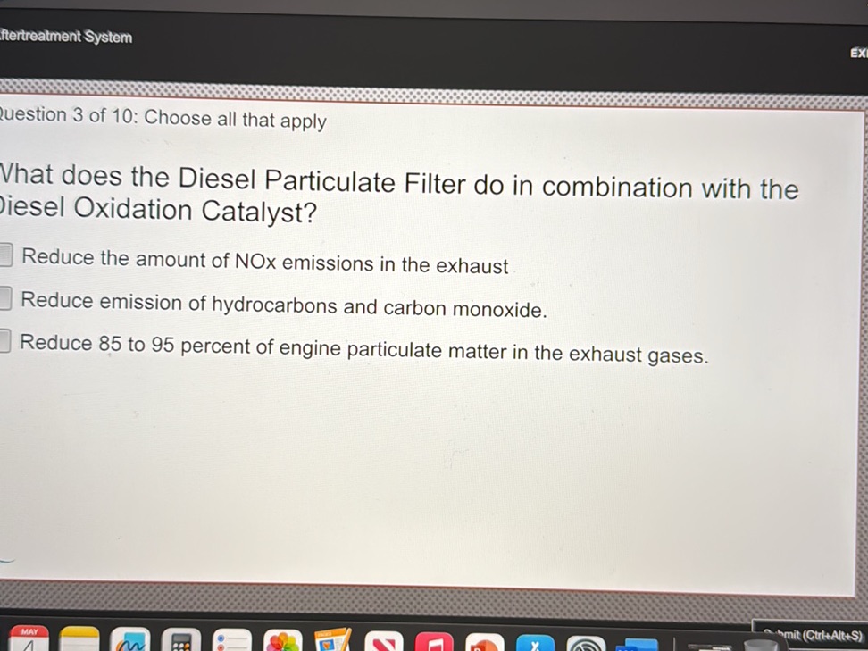 What does the Diesel Particulate Filter do | StudyX
