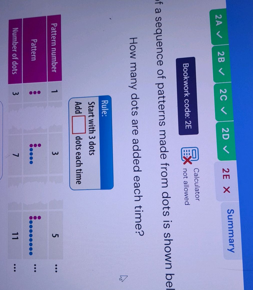 How many dots are added each time? | | StudyX