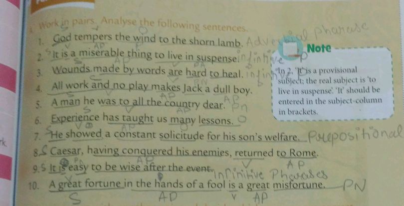 Work in pairs. Analyse the following | StudyX