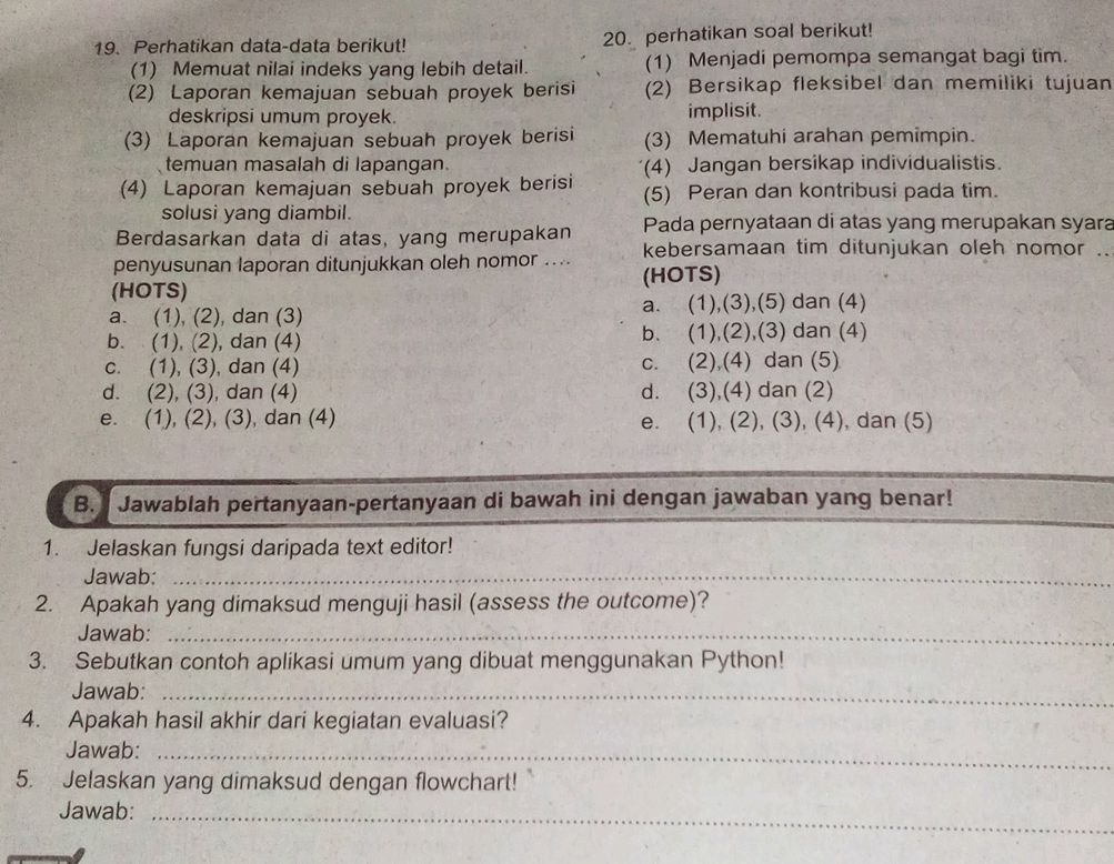 19. Perhatikan data-data berikut! (1) Memuat | StudyX