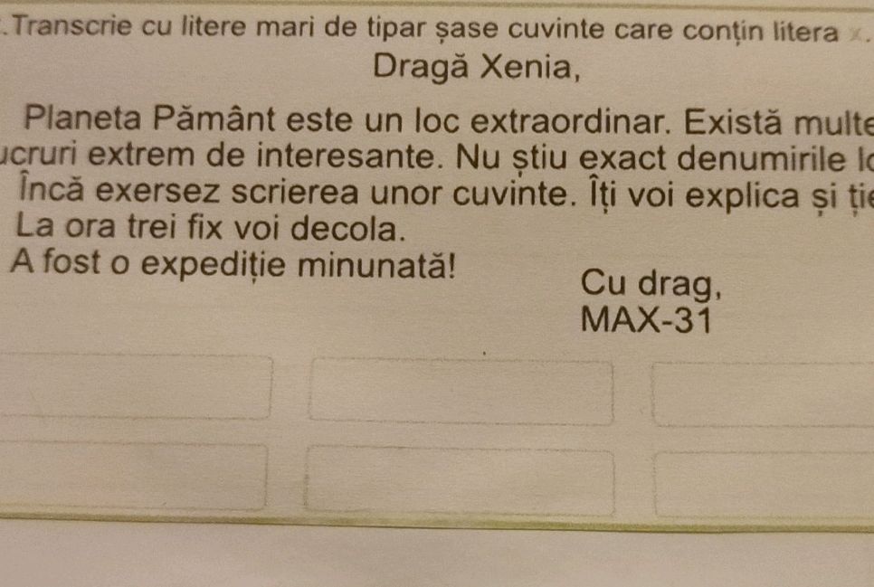 Transcrie cu litere mari de tipar șase | StudyX