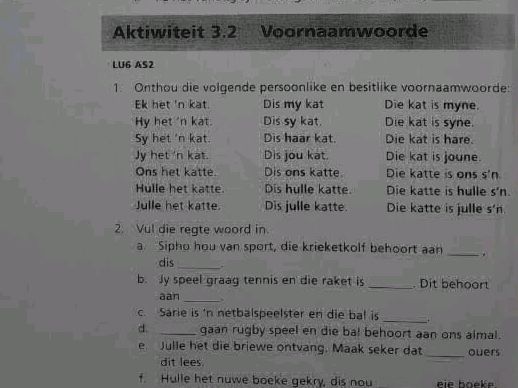 1. Onthou die volgende persoonlike en | StudyX