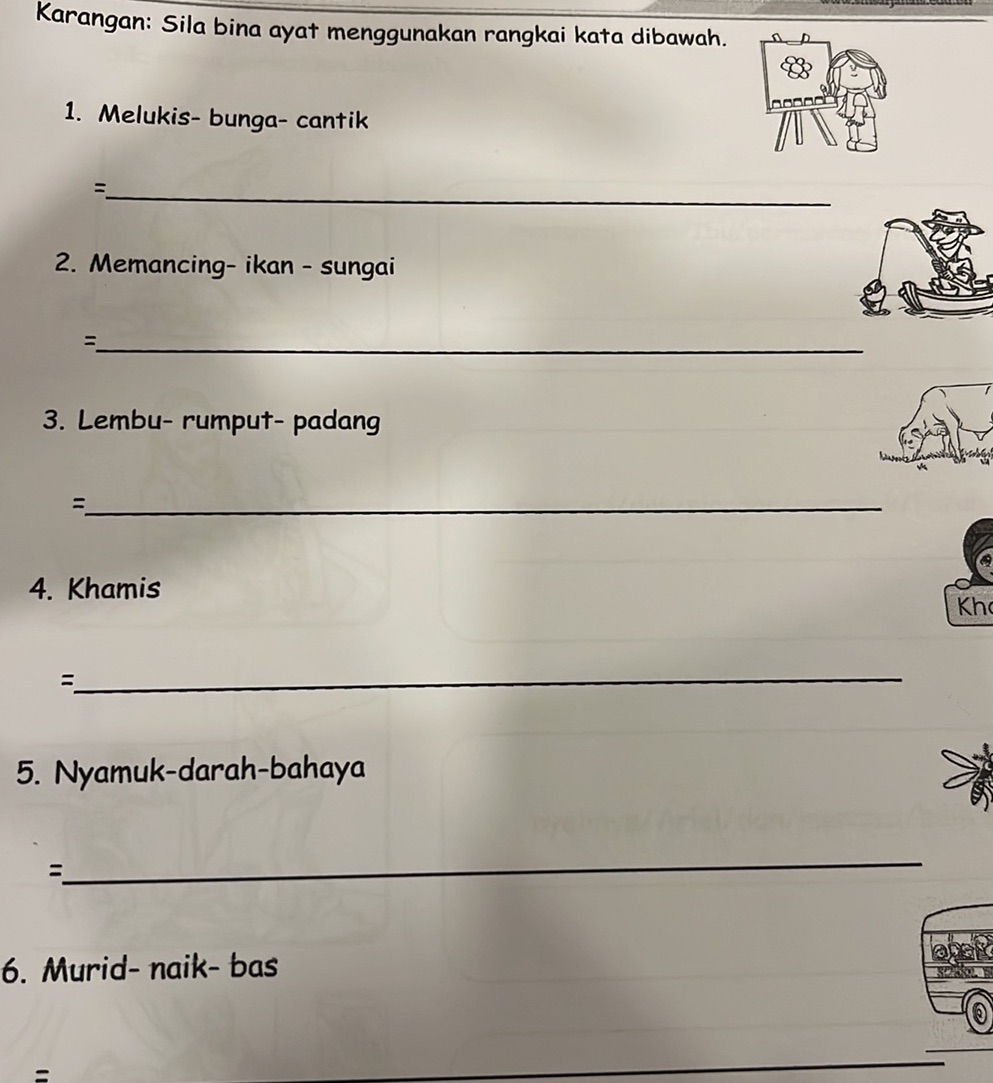 Karangan: Sila bina ayat menggunakan rangkai | StudyX