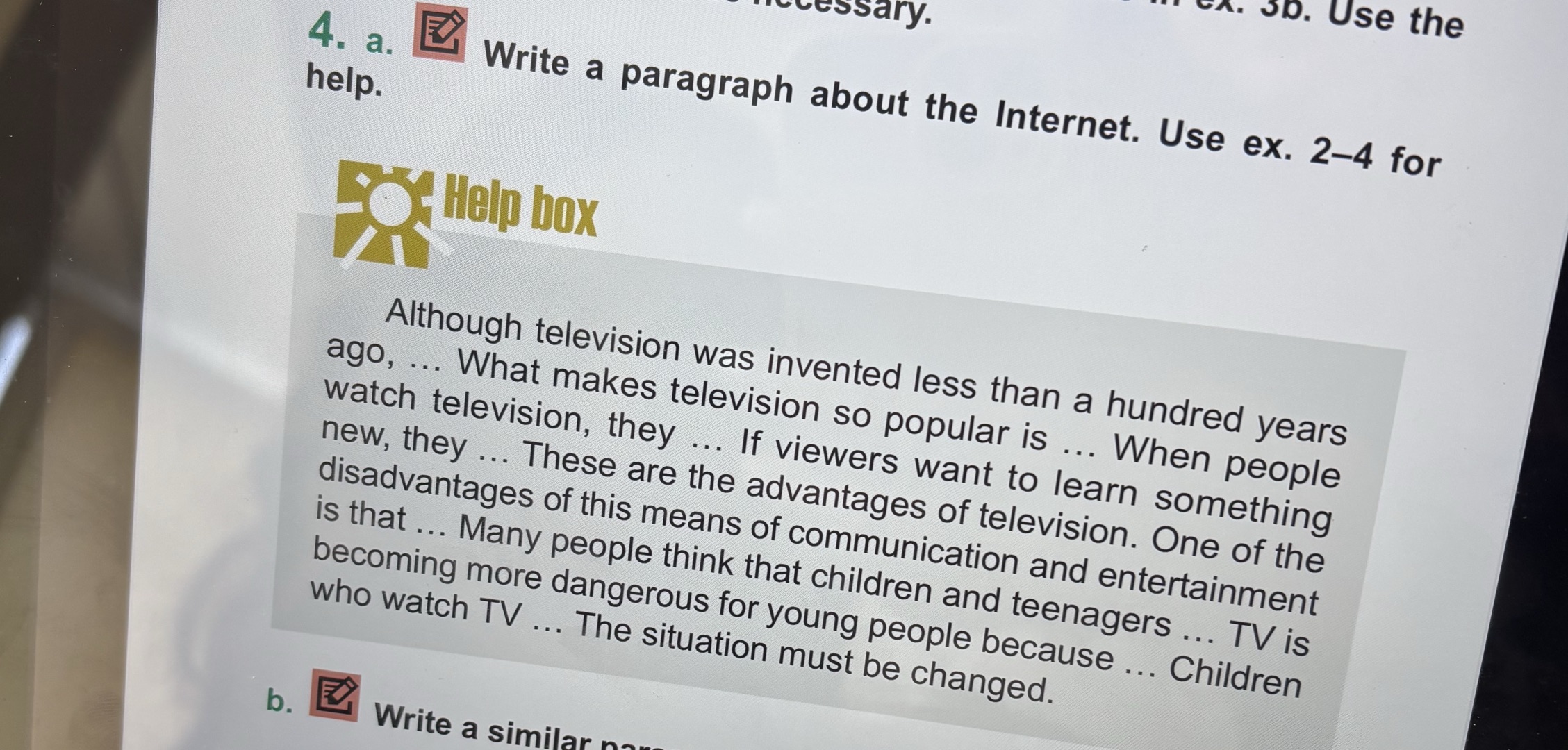 4. a. Write a paragraph about the Internet. | StudyX