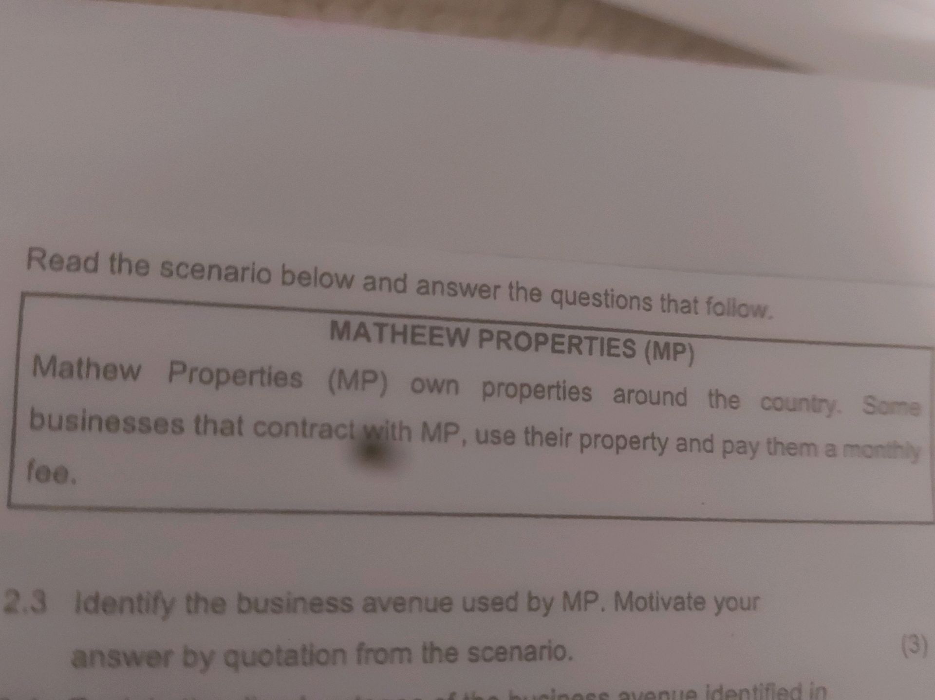 Read the scenario below and answer the | StudyX