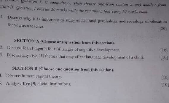Question 1, is compulsory. Then choose one | StudyX