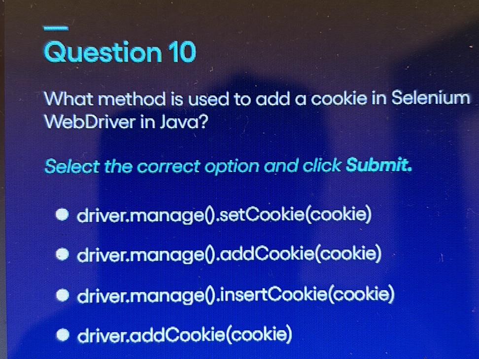 Question 10 What method is used to add a | StudyX