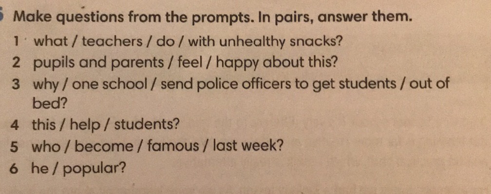 Make questions from the prompts. In pairs, | StudyX