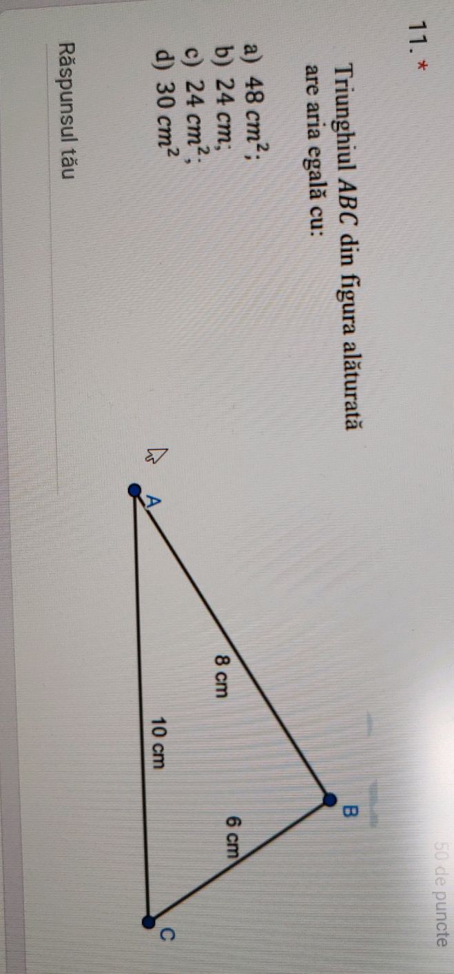 11. * Triunghiul ABC din figura alăturată | StudyX