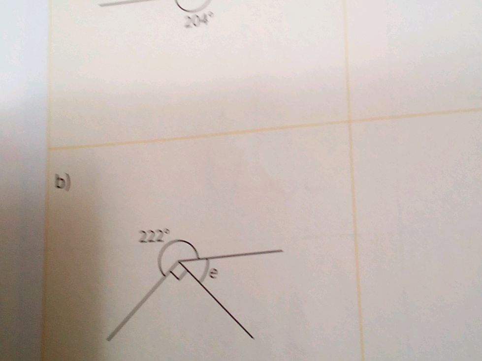 b) There is a diagram with an angle of 222 | StudyX