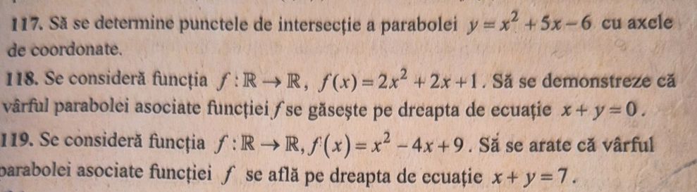 117. Să se determine punctele de intersecție | StudyX