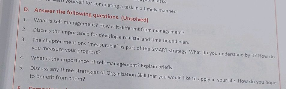 1. What is self-management? How is it | StudyX