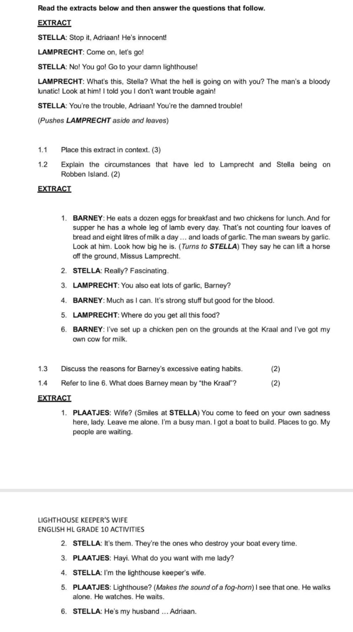 Read the extracts below and then answer the | StudyX