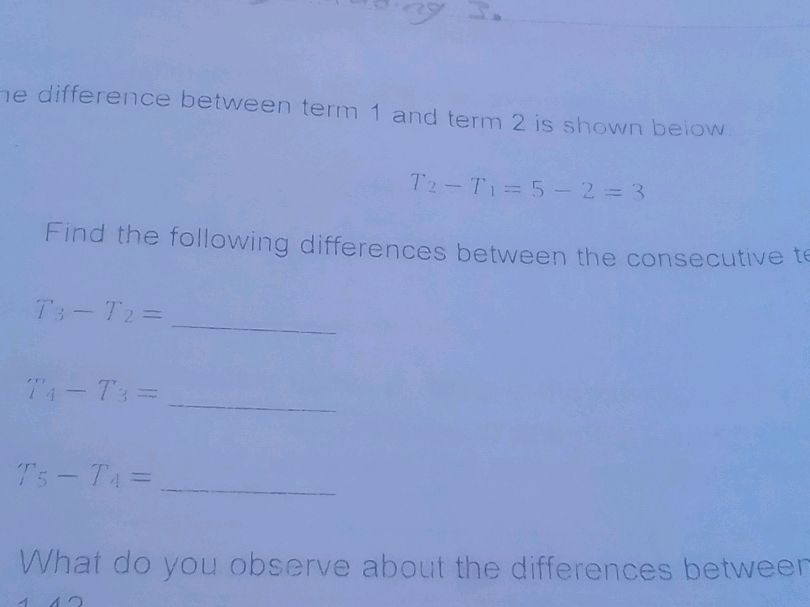 The difference between term 1 and term 2 is | StudyX