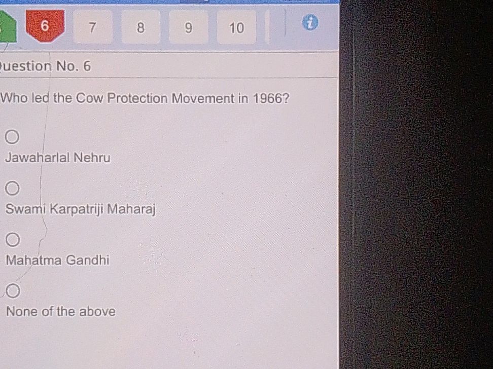 Question No. 6 Who led the Cow Protection | StudyX