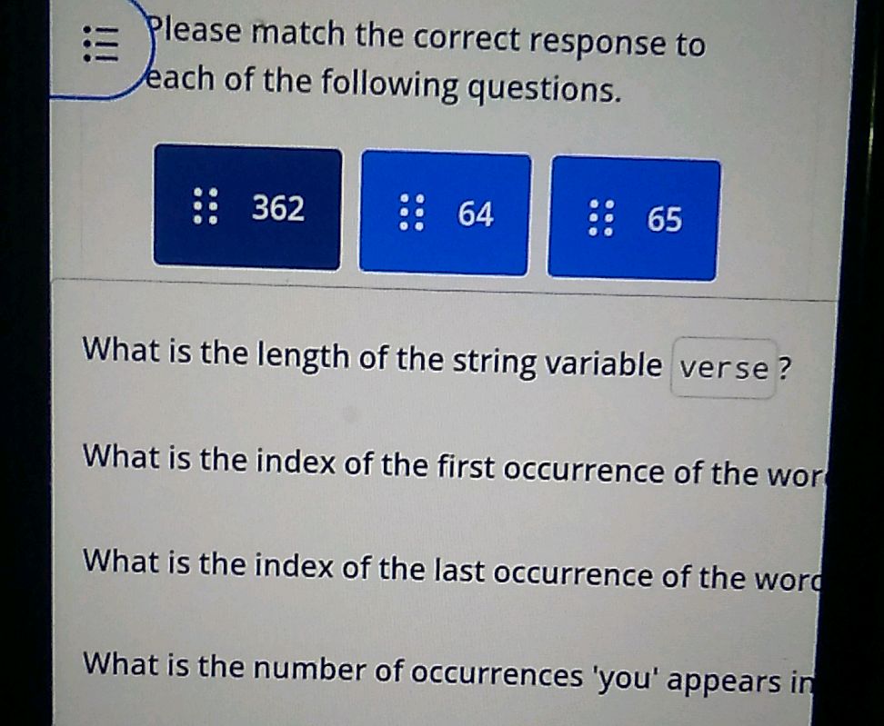 Please match the correct response to each of | StudyX