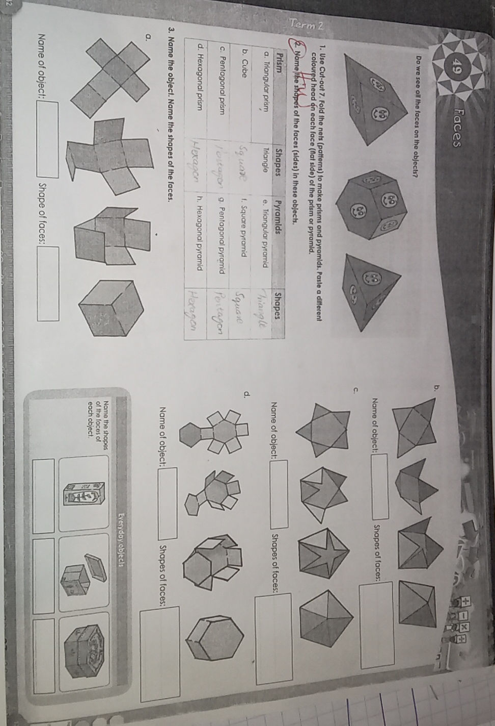1. Use Cut-out 7. Fold the nets (patterns) | StudyX